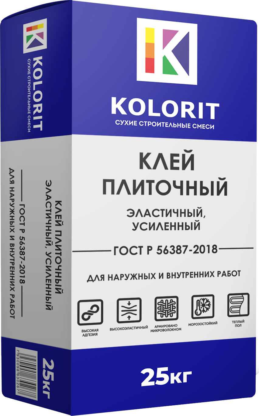 Клей плиточный высокоэластичный для крупных форматов плитки KOLORIT ...