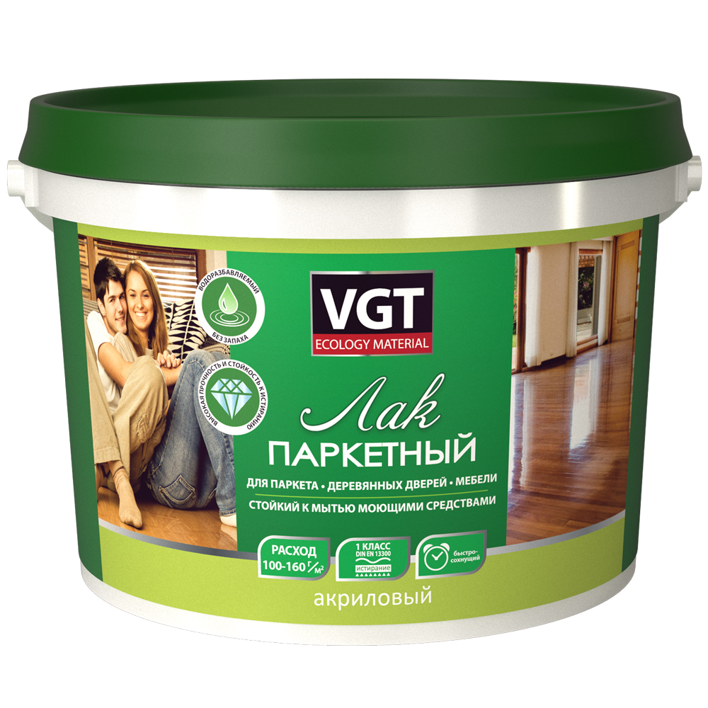 Лак паркетный акриловый глянцевый VGT 0.9 кг в Калининграде