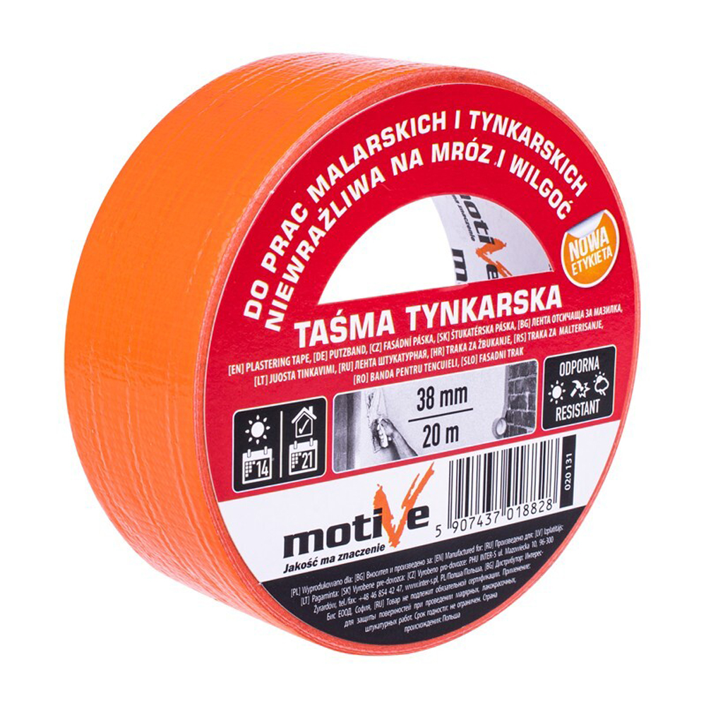 Лента штукатурная для наружных работ 48mm длина 20m оранжевая Motive в ...